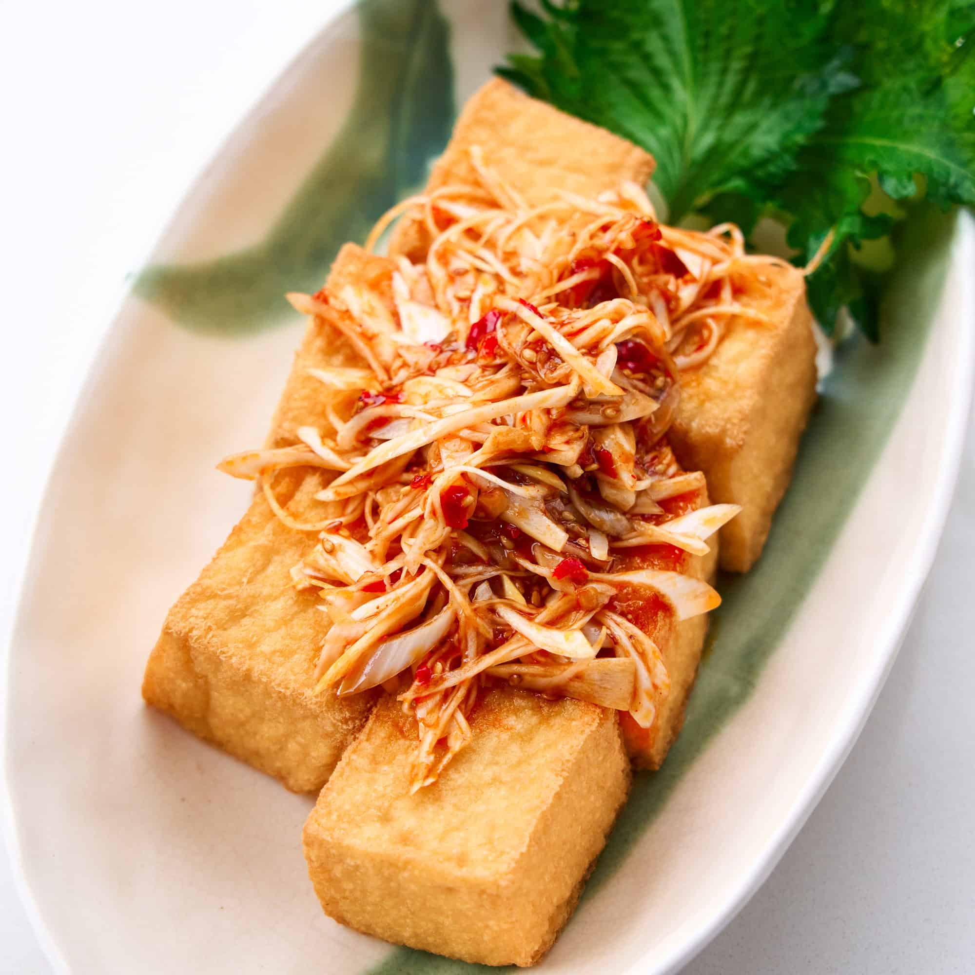 Fried Tofu with Spicy Scallions